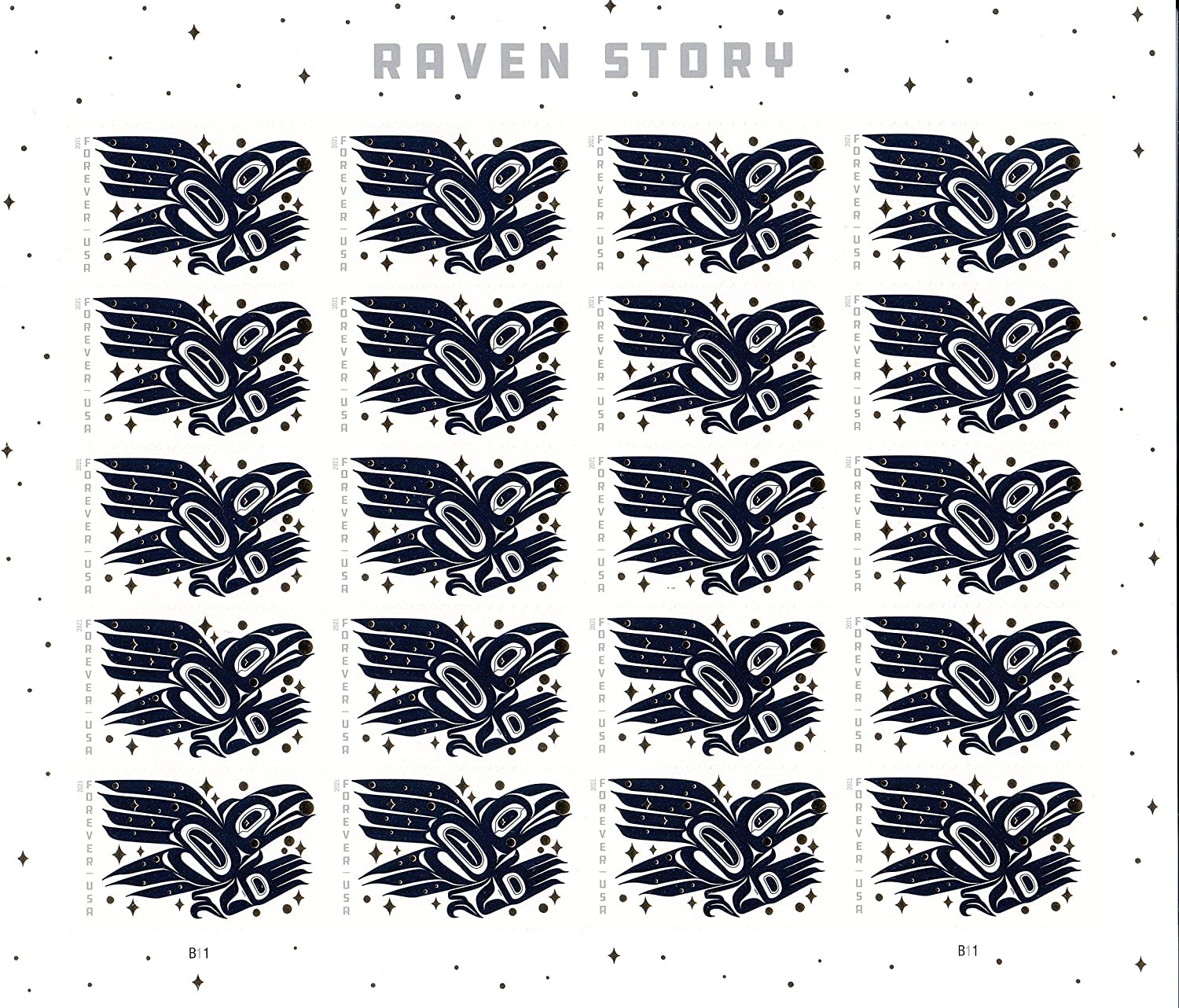 (2021) USPS Raven Story Forever Postage Stamps – Outfitees